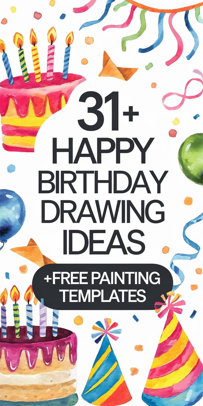 31+ Fun & Easy Happy Birthday Drawing Ideas! - Artsydee - Drawing ...