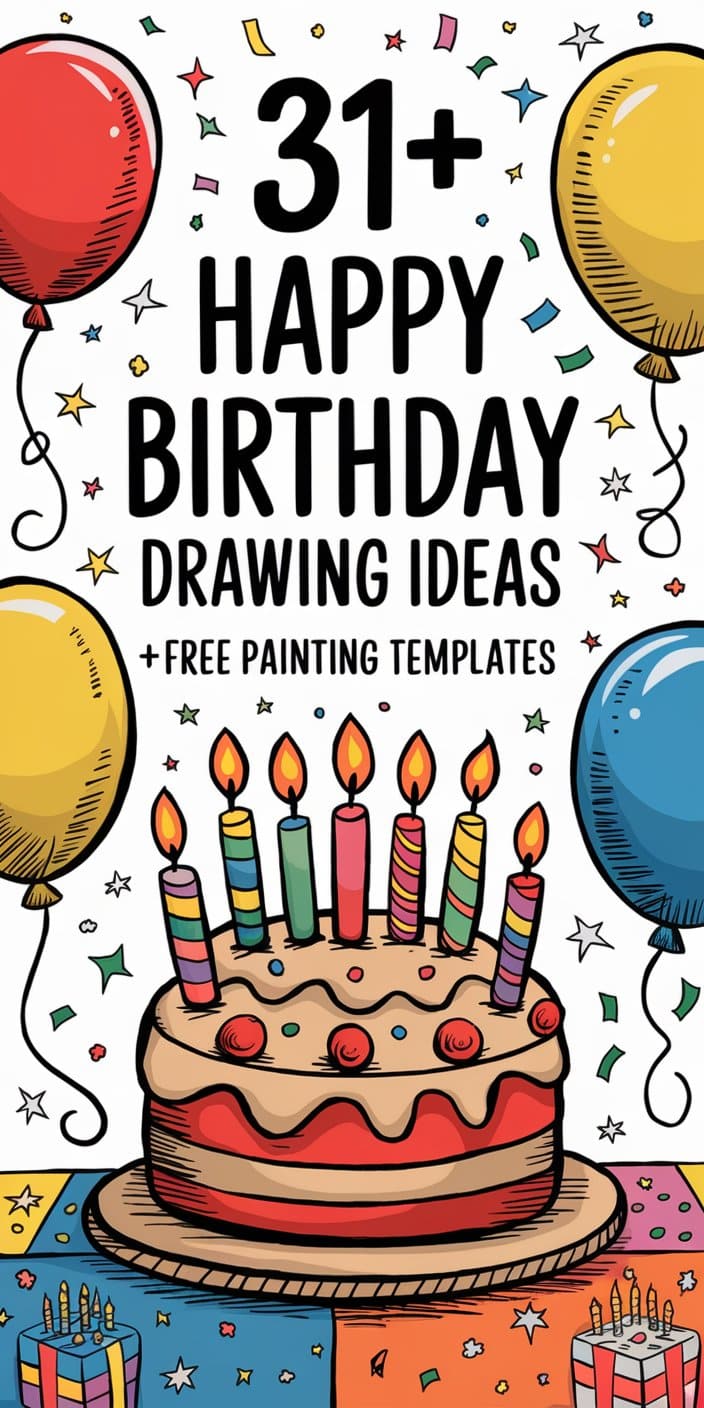 31+ Fun & Easy Happy Birthday Drawing Ideas! - Artsydee - Drawing ...