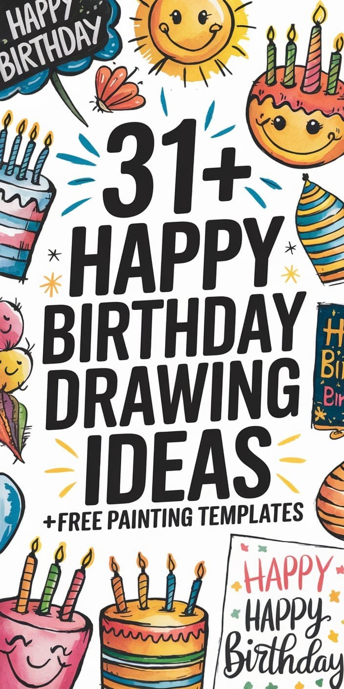 31+ Fun & Easy Happy Birthday Drawing Ideas! - Artsydee - Drawing ...