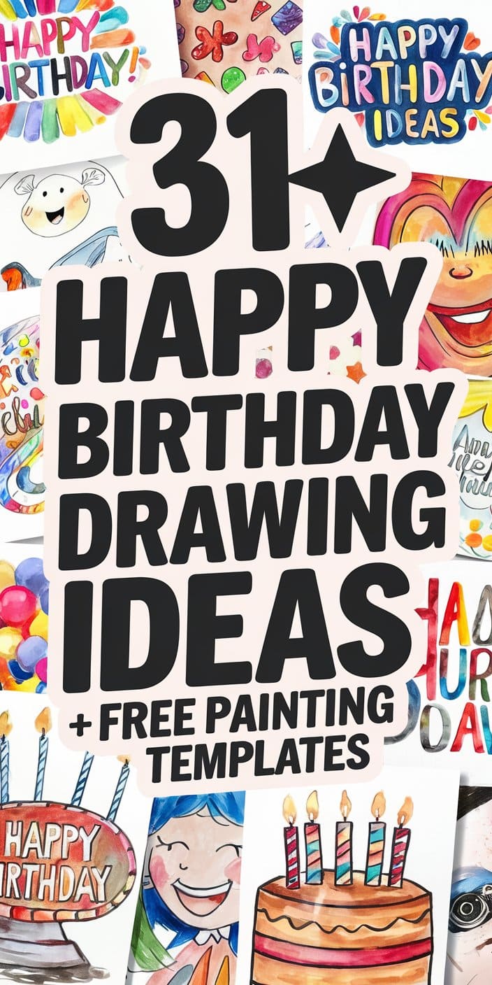 30+ Birthday Card Drawing Ideas + Free Printable Templates! - Artsydee ...