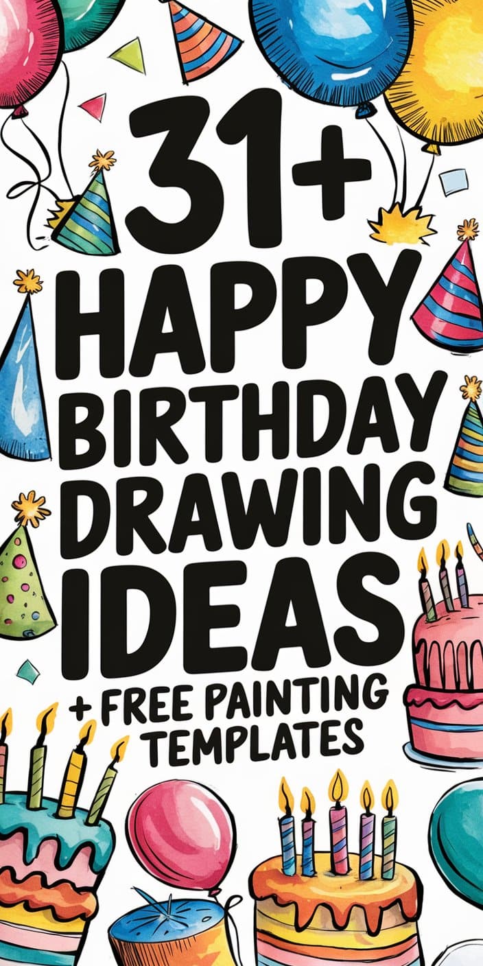 31+ Fun & Easy Happy Birthday Drawing Ideas! - Artsydee - Drawing ...