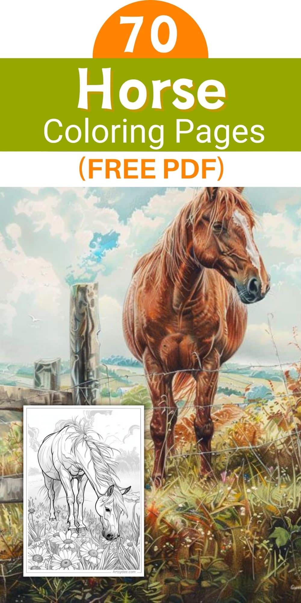 71+ Horse Coloring Pages: Free Printables for Coloring Fun! - Artsydee ...