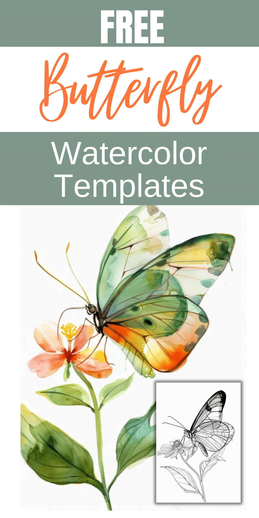 30 Butterfly Templates for Watercolor Painting (Free Printable PDF ...