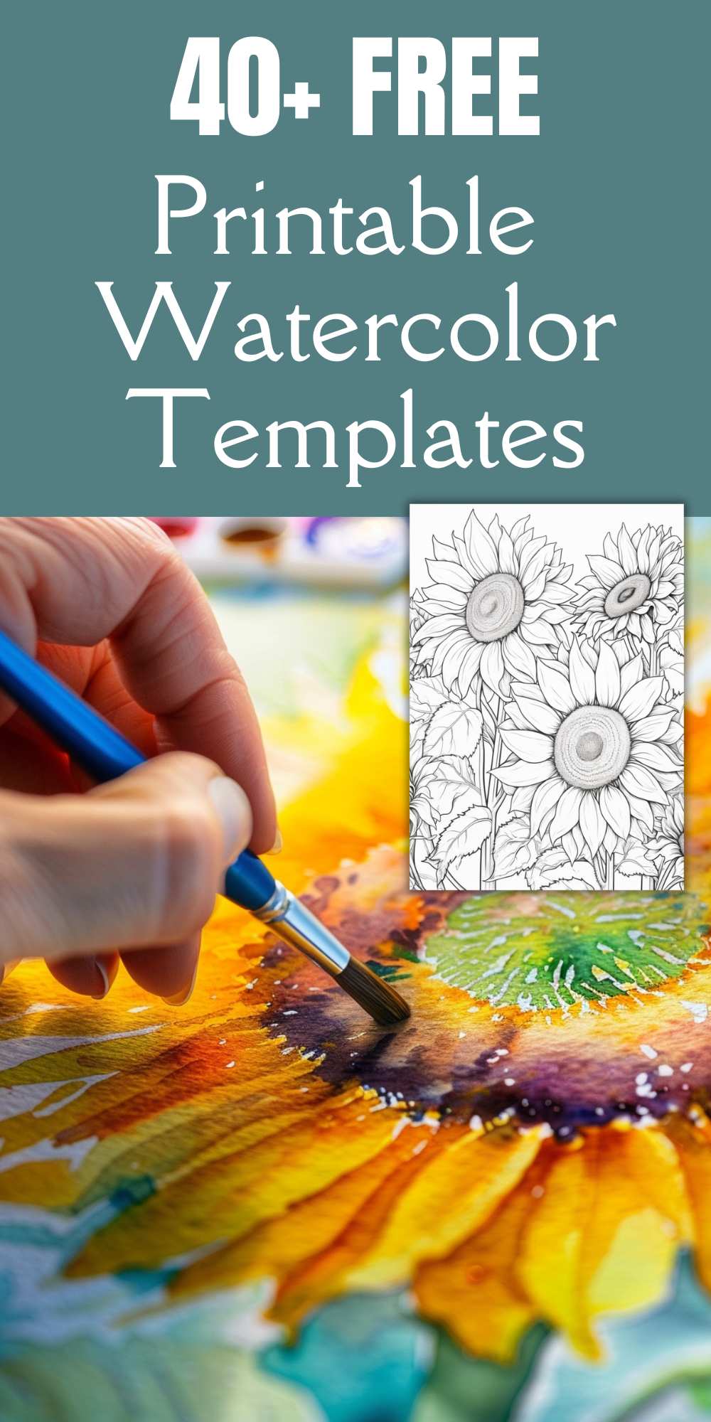 17 Printable Watercolor Templates – Paint-Ready Floral Outlines ...
