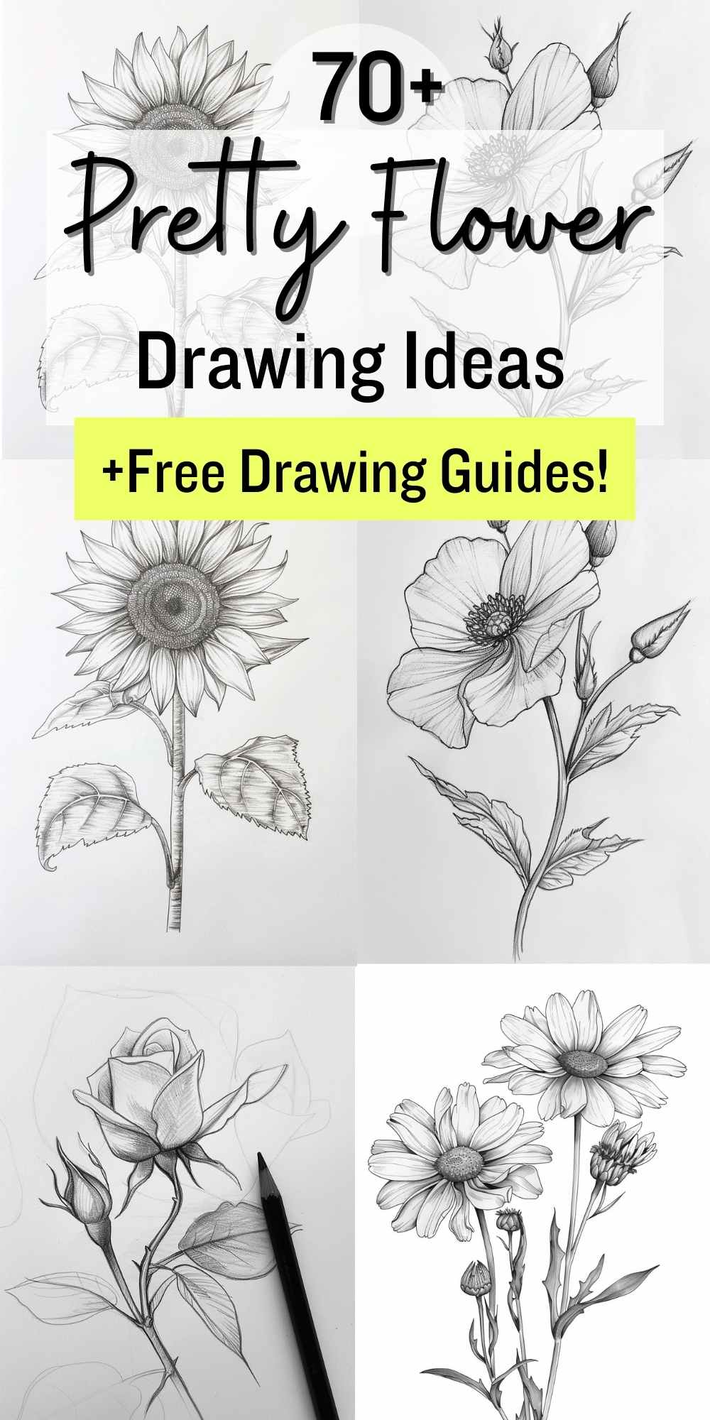 70+ Pretty Flower Drawing Ideas to Bloom Your Creativity - Artsydee ...