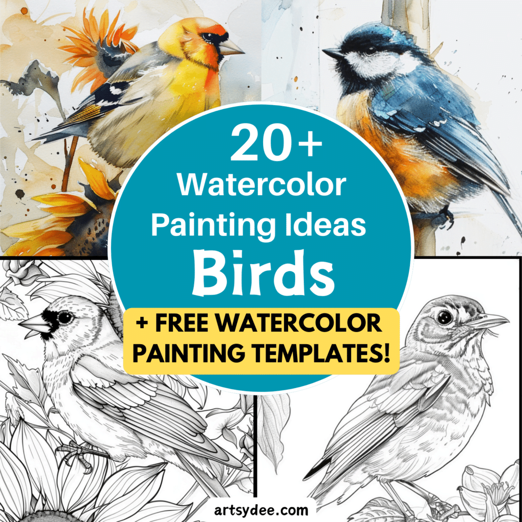 20 Whimsical Watercolor Birds Painting Ideas (+ FREE Printable Painting ...
