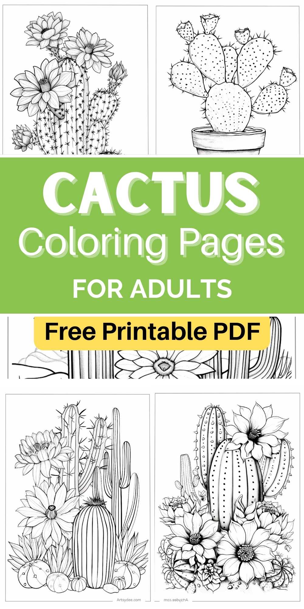 Prickly Fun: 20 Free Printable Cactus Coloring Pages to Brighten Your ...
