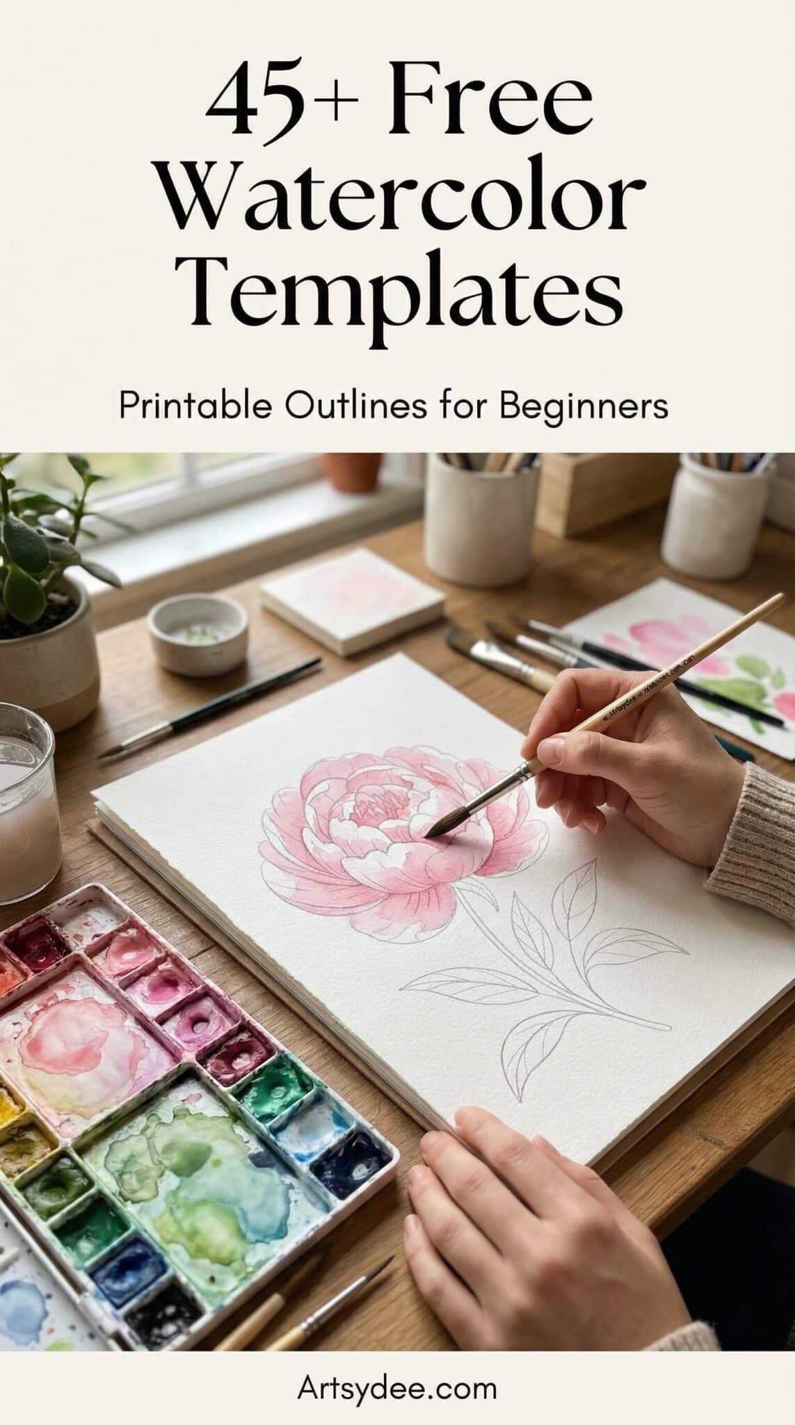 45+ Free Watercolor Templates to Paint Like a Pro (Printable ...