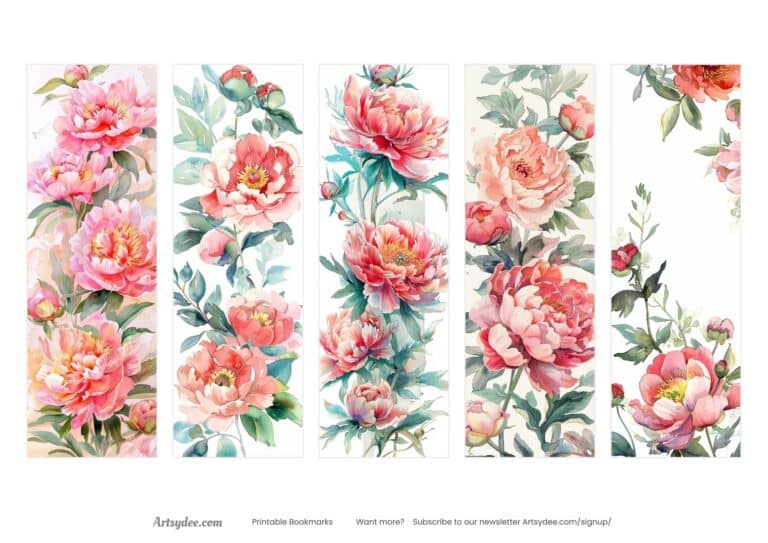 40 Free Printable Bookmarks: Whimsical Watercolor Designs for Book ...