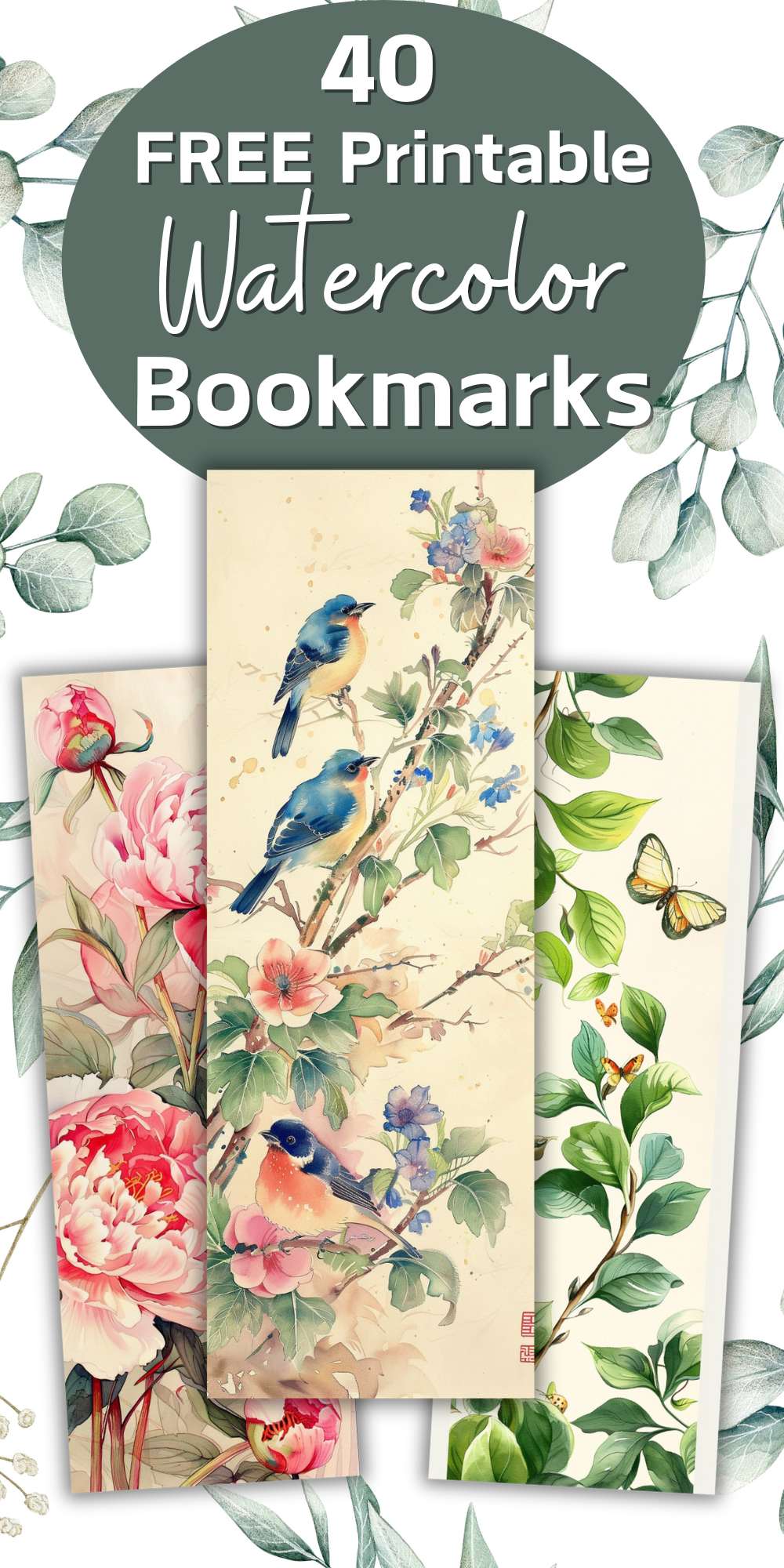 40 Free Printable Bookmarks: Whimsical Watercolor Designs for Book ...