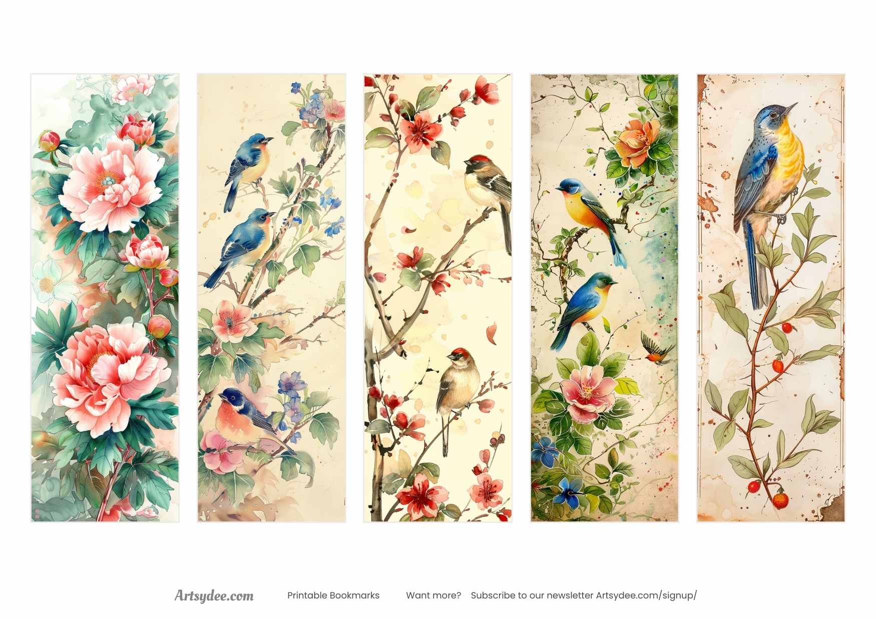 40 Free Printable Bookmarks: Whimsical Watercolor Designs for Book ...