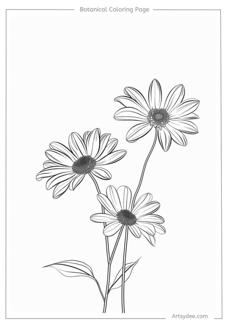 50 Botanical Coloring Pages: Your Free Ticket to a Colorful Garden ...