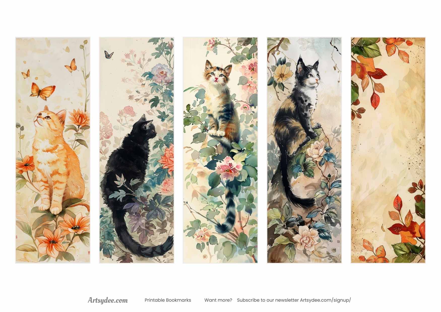40 Free Printable Bookmarks: Whimsical Watercolor Designs for Book ...