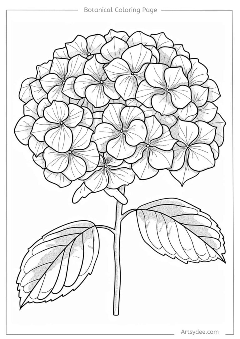 50 Botanical Coloring Pages: Your Free Ticket to a Colorful Garden ...