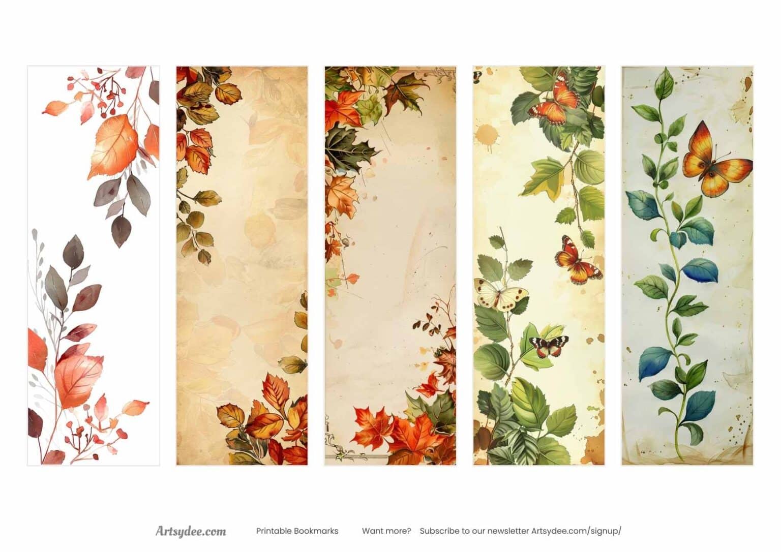 40 Free Printable Bookmarks: Whimsical Watercolor Designs for Book ...