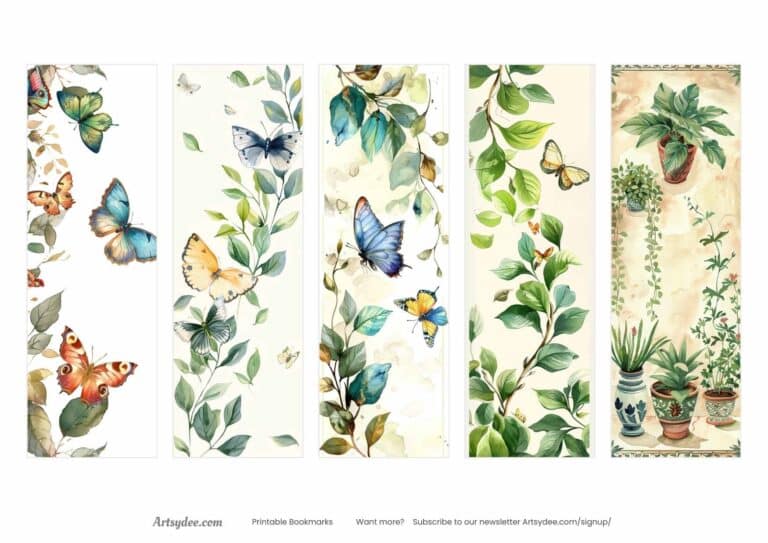 40 Free Printable Bookmarks: Whimsical Watercolor Designs for Book ...