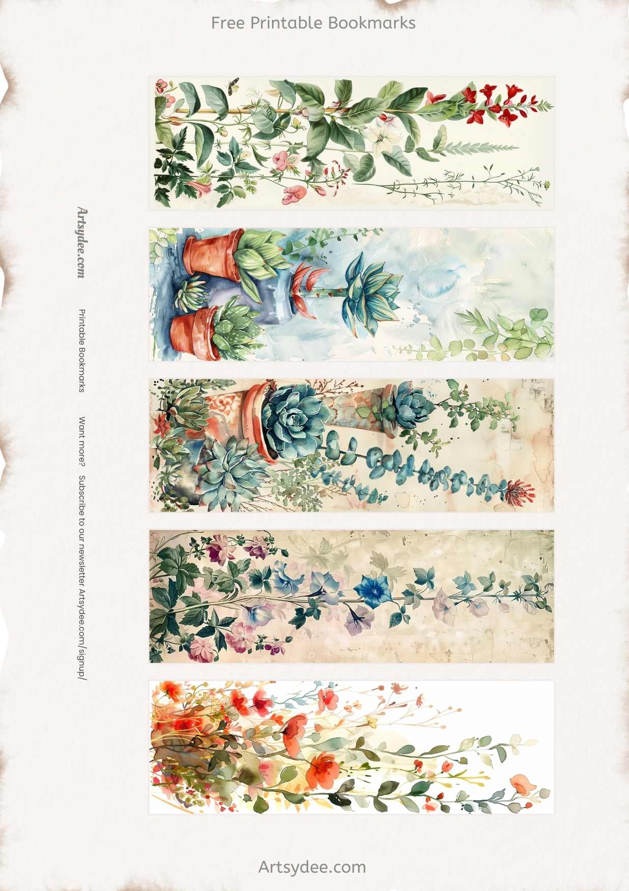 40 Free Printable Bookmarks: Whimsical Watercolor Designs for Book ...