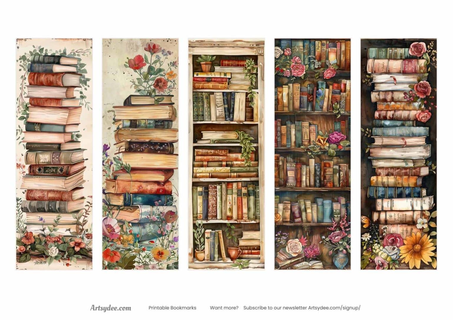 40 Free Printable Bookmarks: Whimsical Watercolor Designs for Book ...