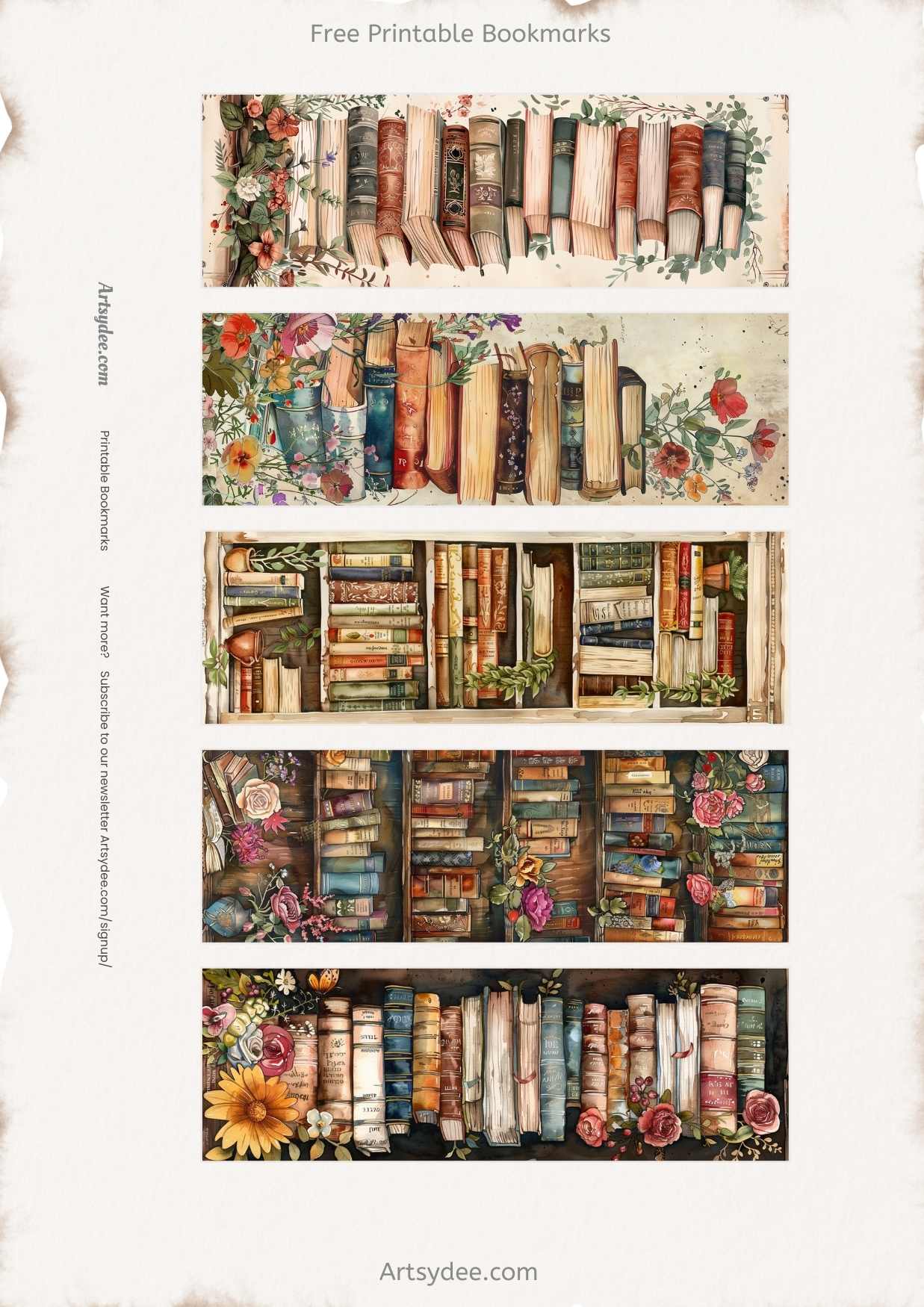 40 Free Printable Bookmarks: Whimsical Watercolor Designs for Book ...