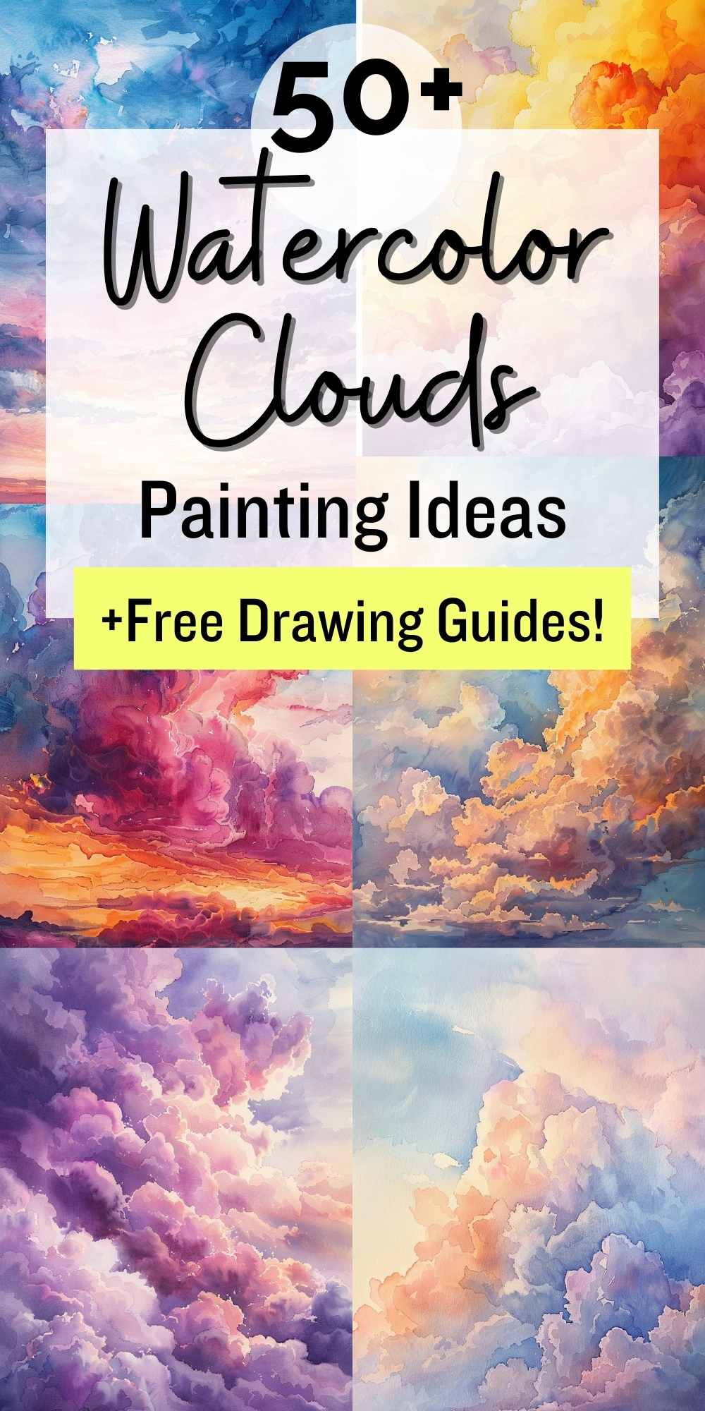 50+ Watercolor Clouds Painting Ideas to Elevate Your Art (Plus FREE ...