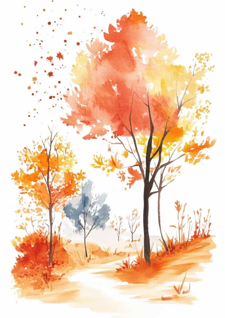 40+ Fall Watercolor Ideas (+FREE Printable Watercolor Templates ...