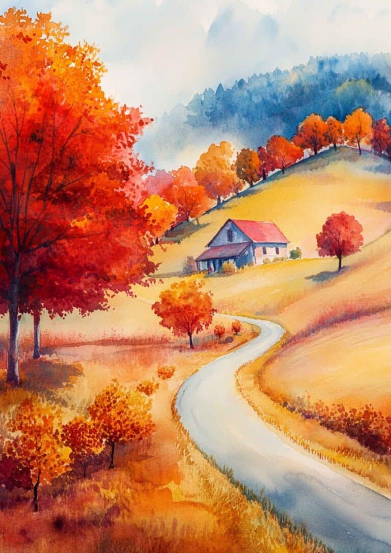 40+ Fall Watercolor Ideas (+FREE Printable Watercolor Templates ...