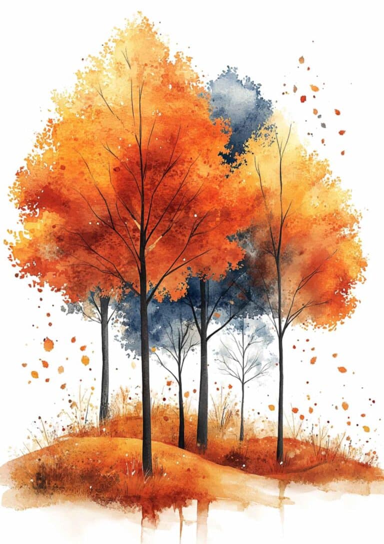 40+ Fall Watercolor Ideas (+FREE Printable Watercolor Templates ...