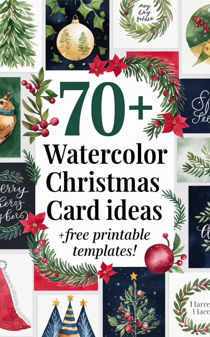 70+ Watercolor Christmas Card Art Ideas (+Free Printable Templates ...