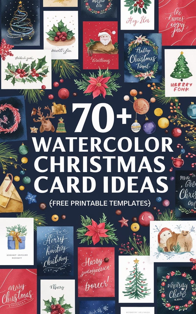 70+ Watercolor Christmas Card Art Ideas (+Free Printable Templates ...