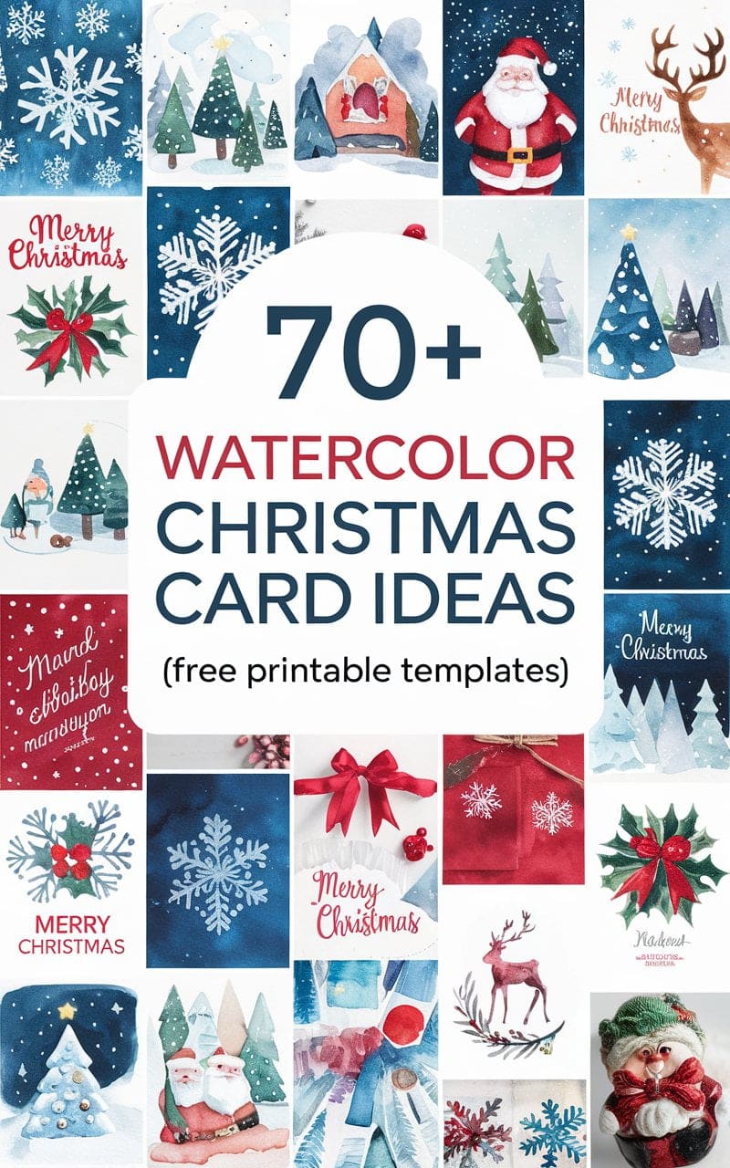 70+ Watercolor Christmas Card Art Ideas (+Free Printable Templates ...