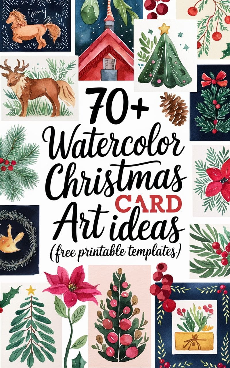 70+ Watercolor Christmas Card Art Ideas (+Free Printable Templates ...