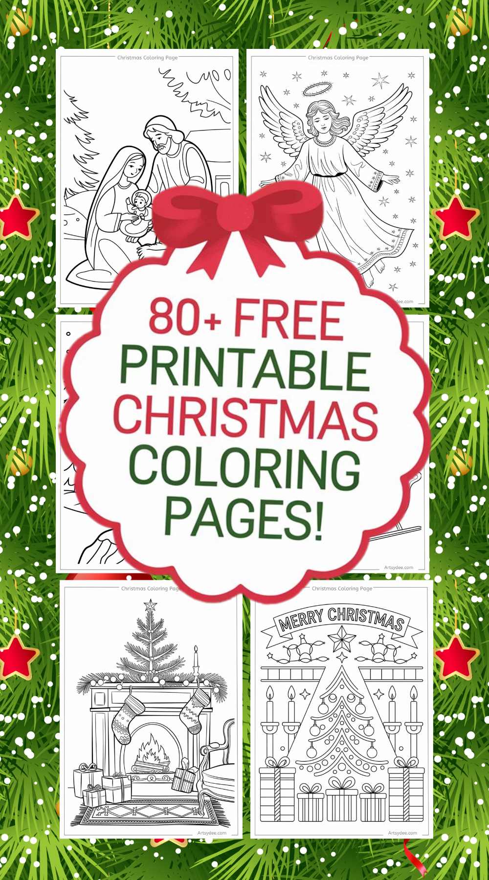 80+ Free Printable Christmas Coloring Pages for Kids & Adults ...
