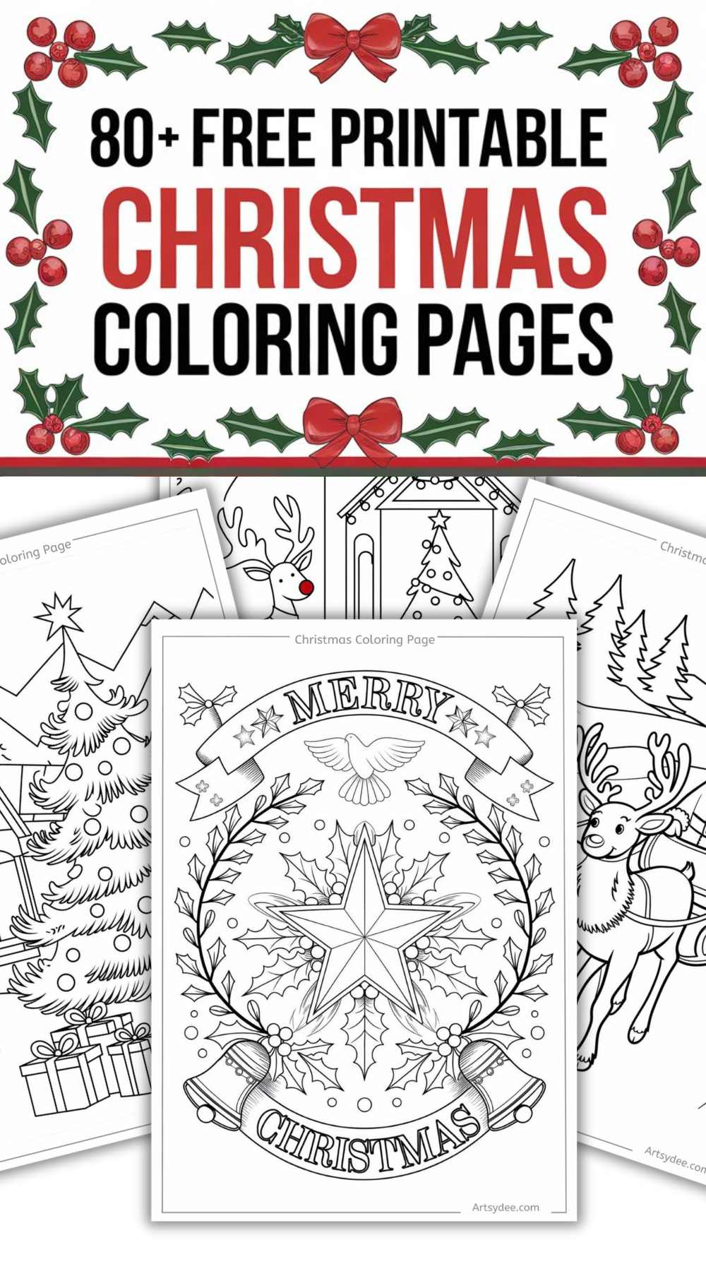 80+ Free Printable Christmas Coloring Pages for Kids & Adults ...