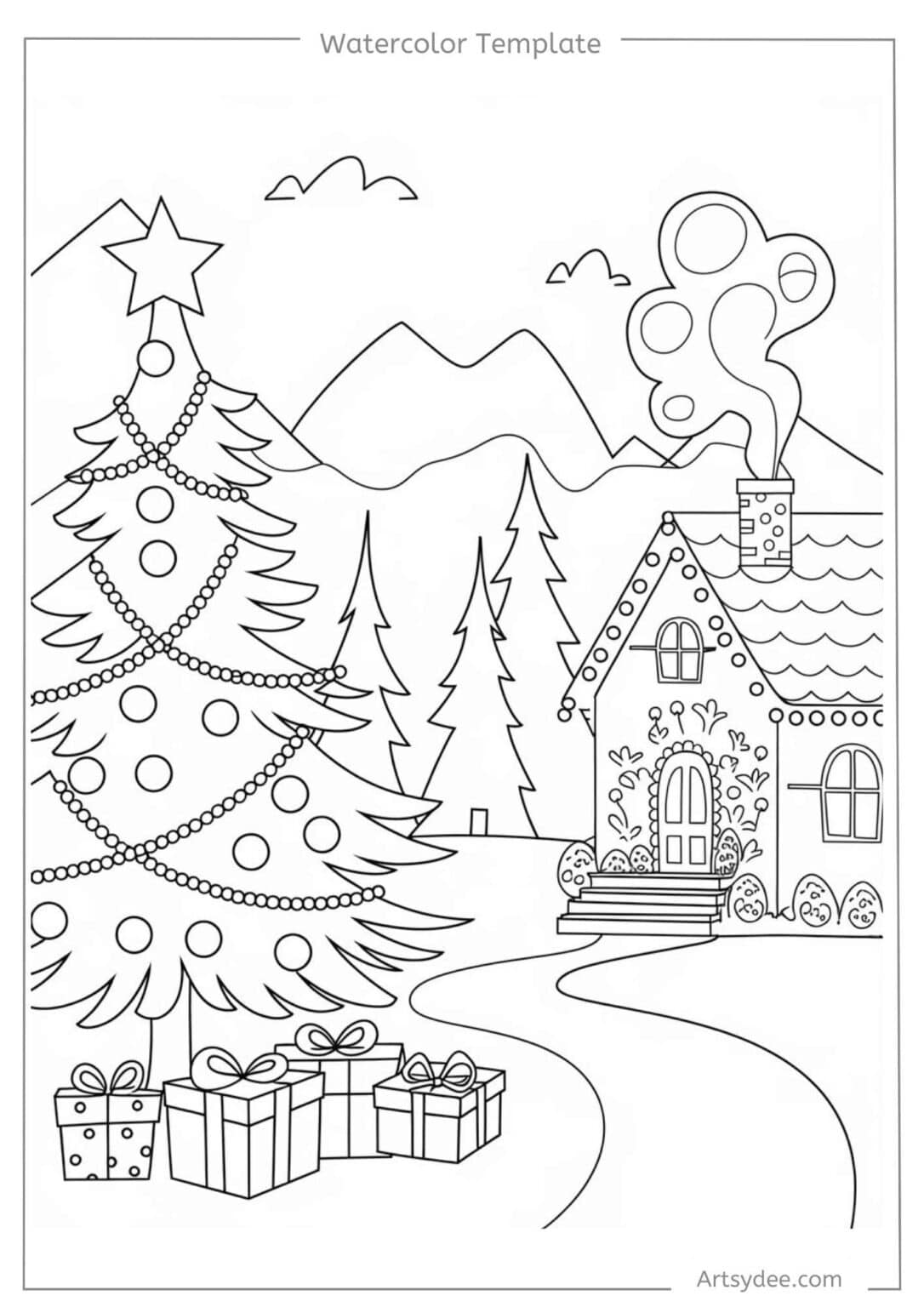 60+ Christmas Watercolor Templates (+5 Free Printables!) - Artsydee ...