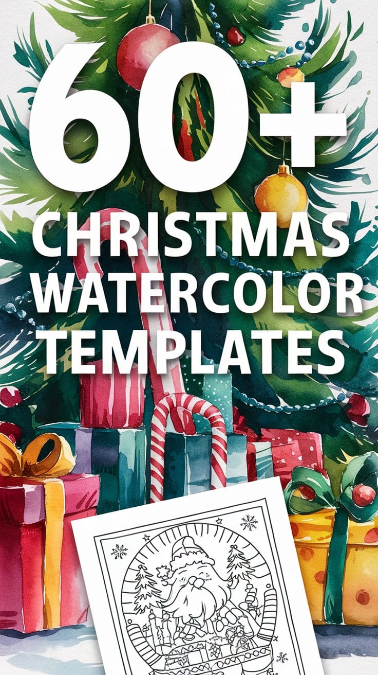 60+ Christmas Watercolor Templates (+5 Free Printables!) - Artsydee ...