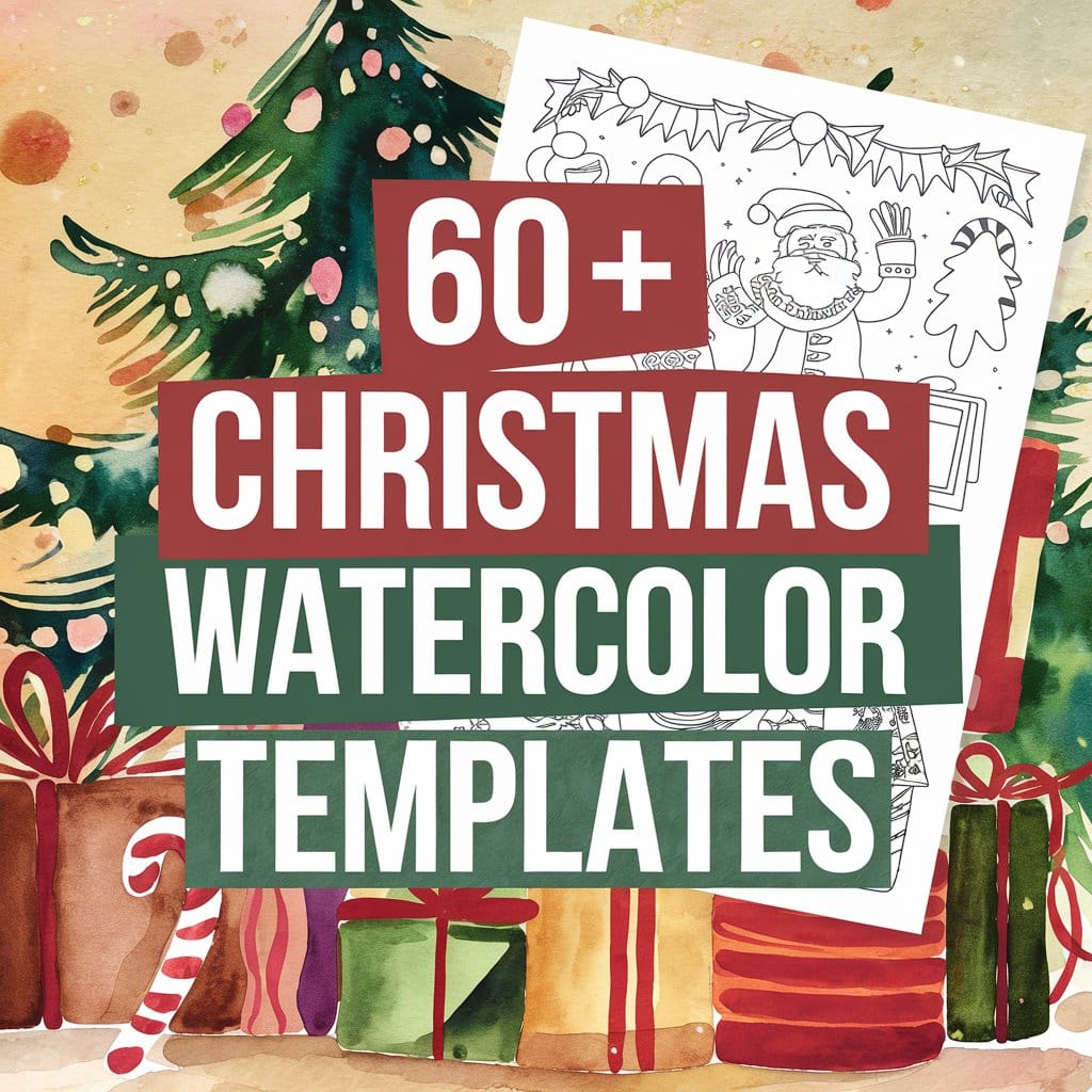 60+ Christmas Watercolor Templates (+5 Free Printables!) - Artsydee ...