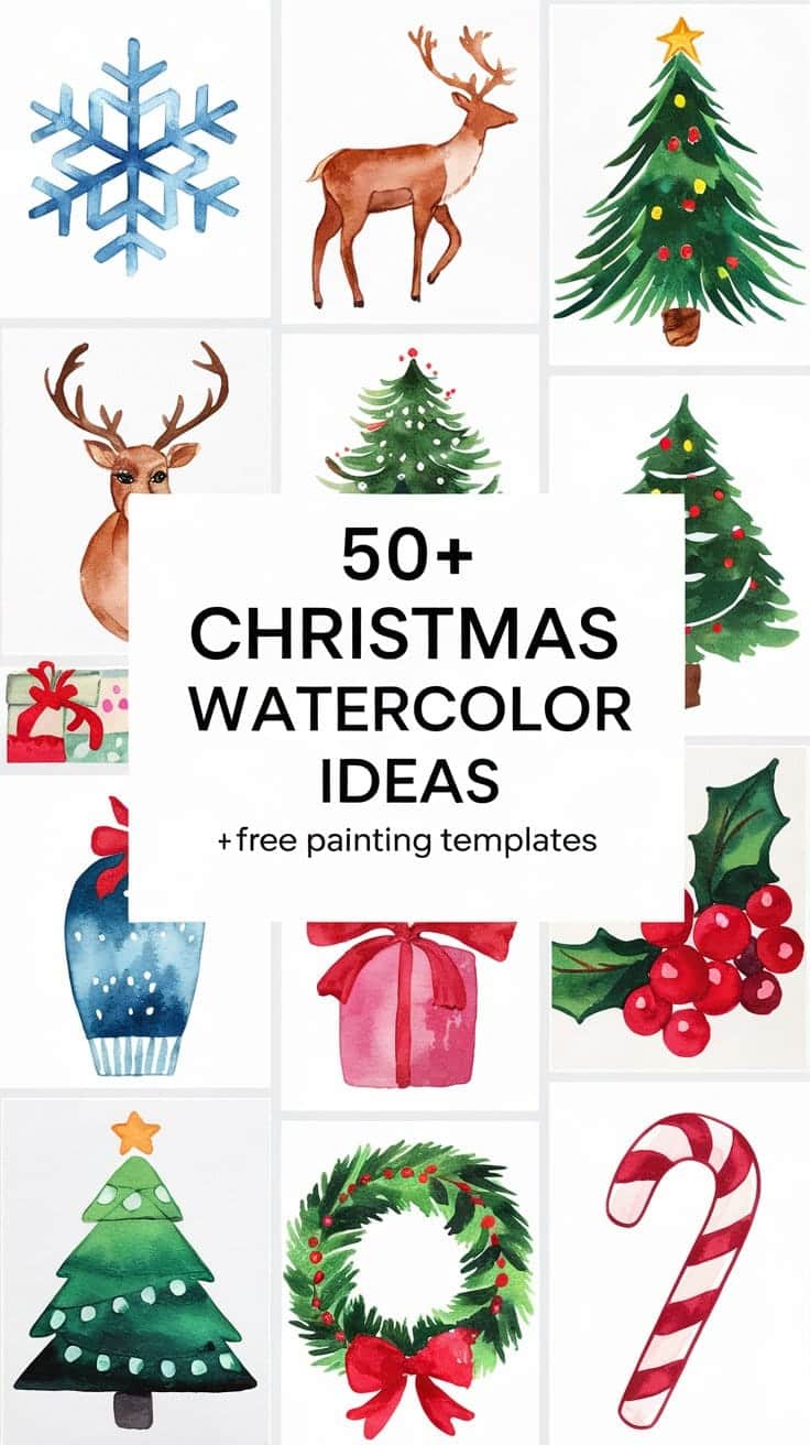 50+ Christmas Watercolor Ideas to Try This Holiday Season! - Artsydee ...