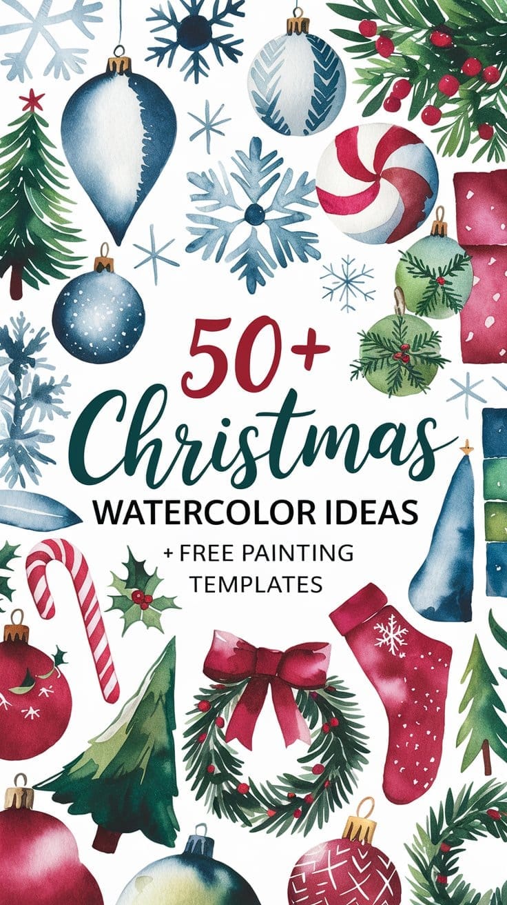 50+ Christmas Watercolor Ideas to Try This Holiday Season! - Artsydee ...