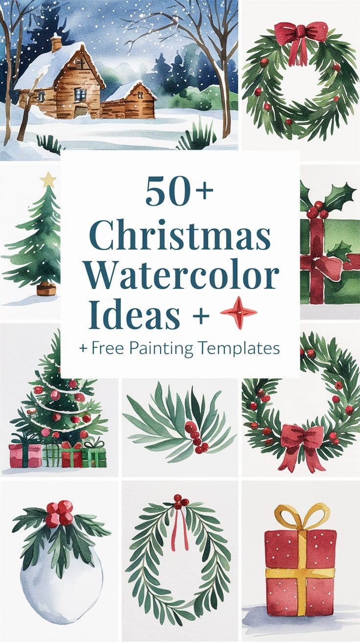 50+ Christmas Watercolor Ideas to Try This Holiday Season! - Artsydee ...