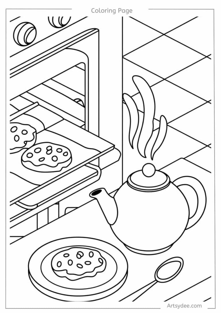 40+ Cozy Coloring Pages (Free Printable PDF!) - Artsydee - Drawing ...