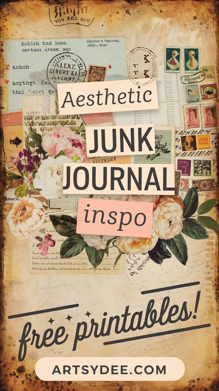 21 Junk Journal Inspo Aesthetic Ideas (+ Free Printable Junk Journal ...