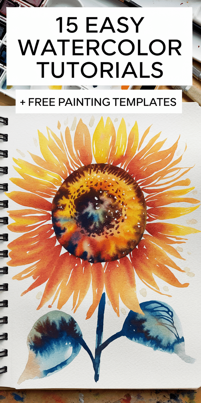 16+ Easy Watercolor Tutorials For Beginners +Free Painting Templates ...