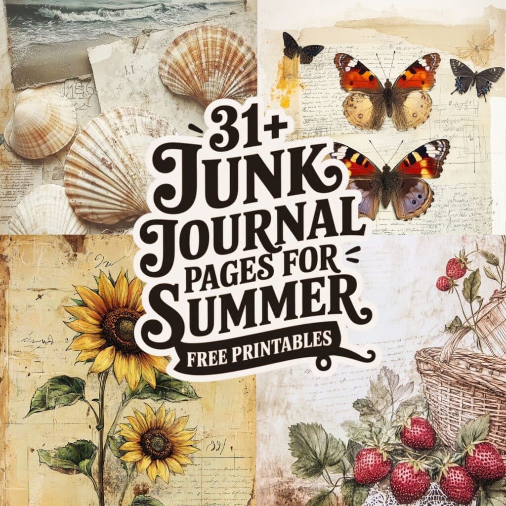 31 Junk Journal Pages for Summer (Free Vintage Printables!) - Artsydee ...