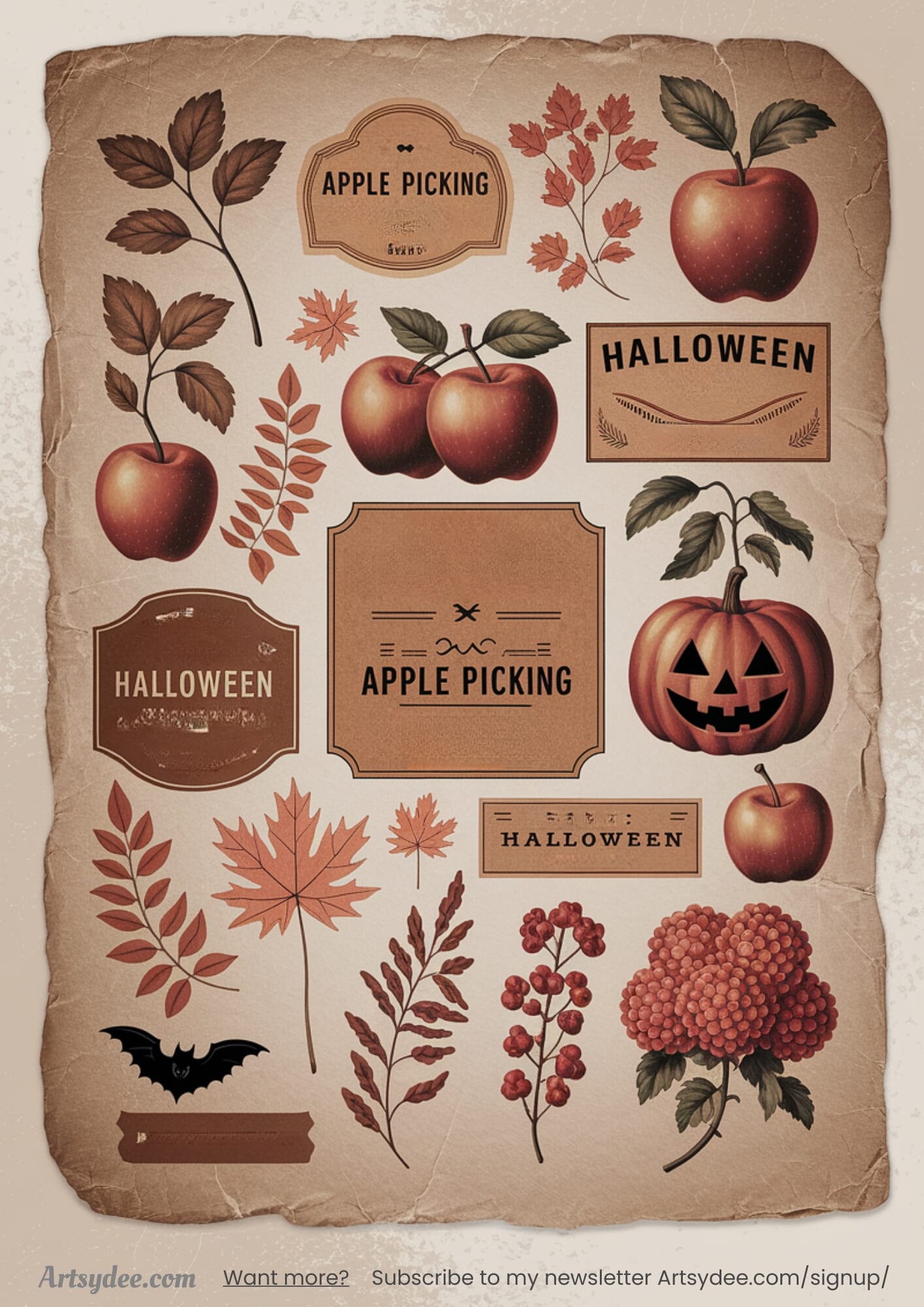 10 Vintage Aesthetic Stickers Printables: Free Retro Collections for ...