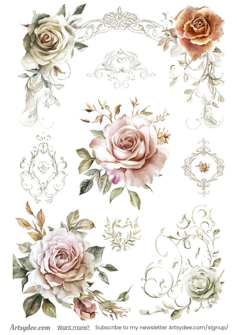 10 Vintage Aesthetic Stickers Printables: Free Retro Collections for ...