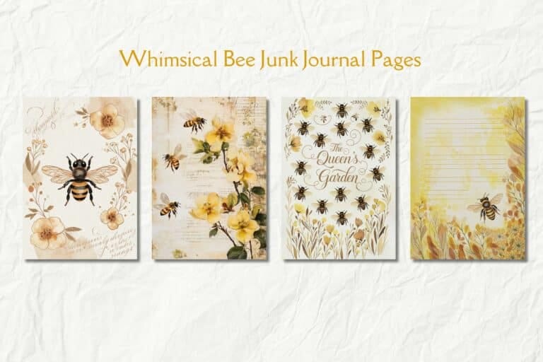Honey Dreams Bee Junk Journal Kit – 71 Gorgeous Bee-Themed Pages ...