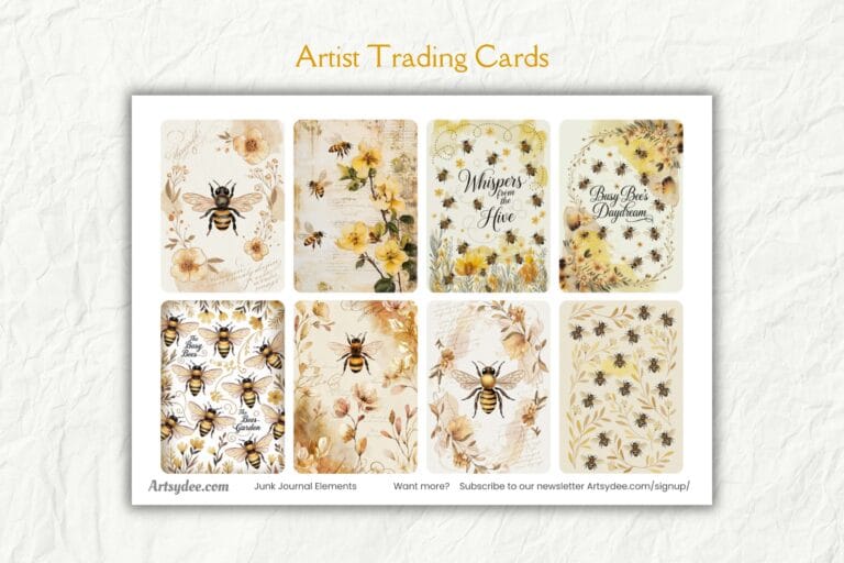 Honey Dreams Bee Junk Journal Kit – 71 Gorgeous Bee-Themed Pages ...