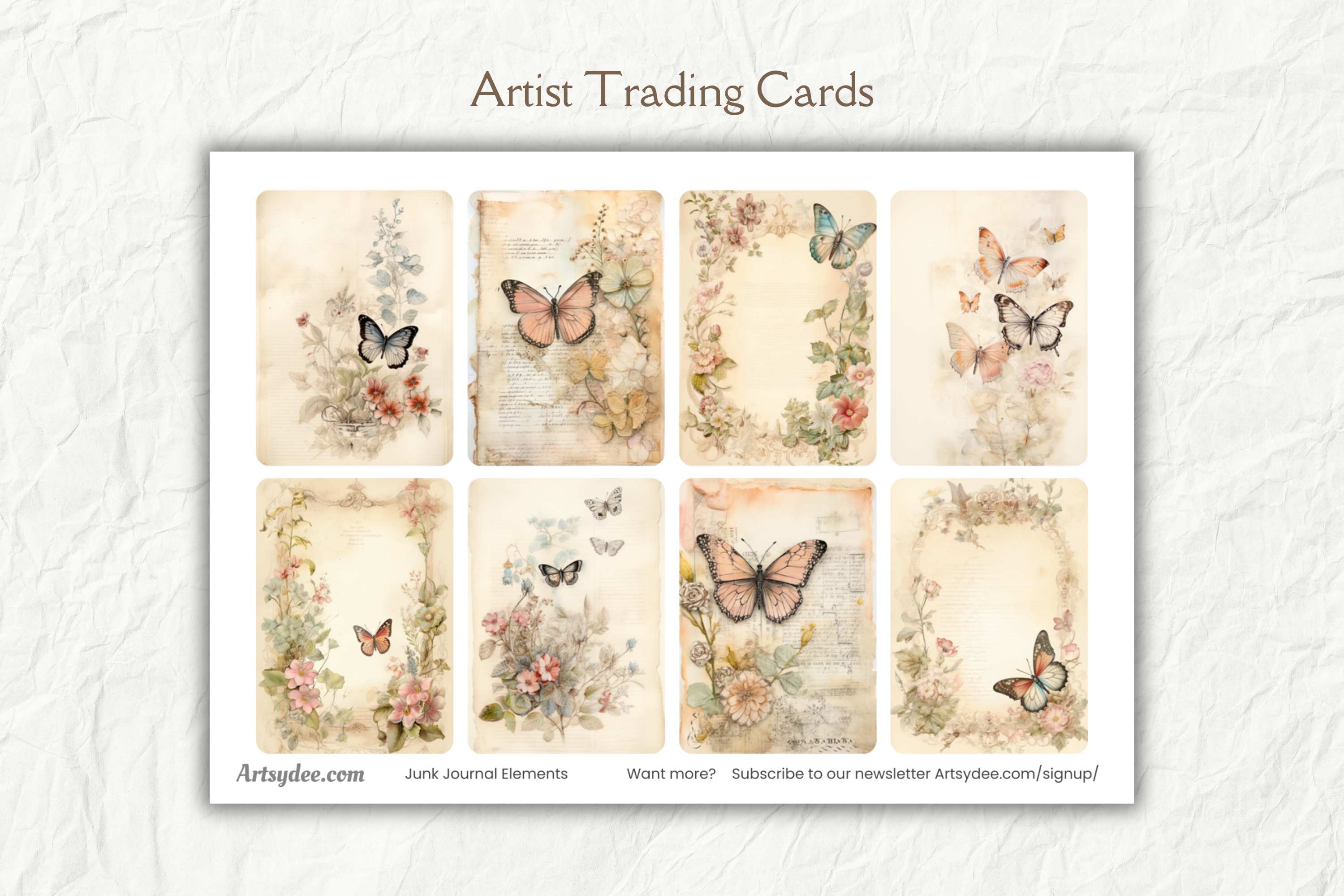 Vintage Butterfly Junk Journal Kit – Printable Ephemera for Creative ...