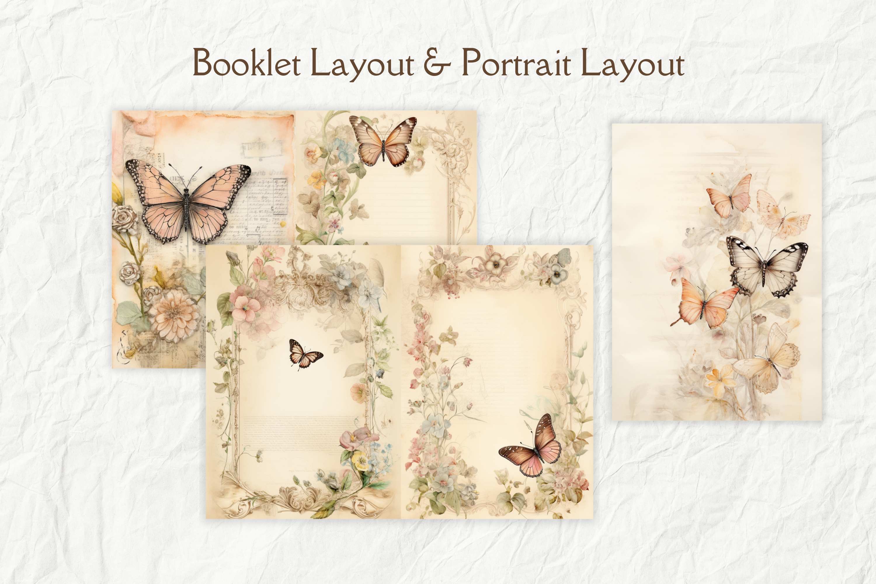 Vintage Butterfly Junk Journal Kit – Printable Ephemera for Creative ...