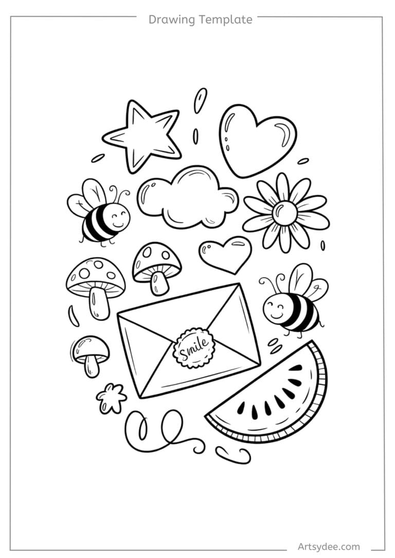 🐻 17 Easy Cute Drawings (+ Free Drawing Templates for Your Sketchbook ...